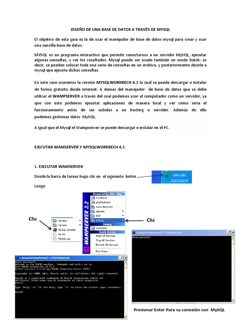 Guia para El Diseño de Una Base de Datos A Traves de Mysql | PDF | Mi ...