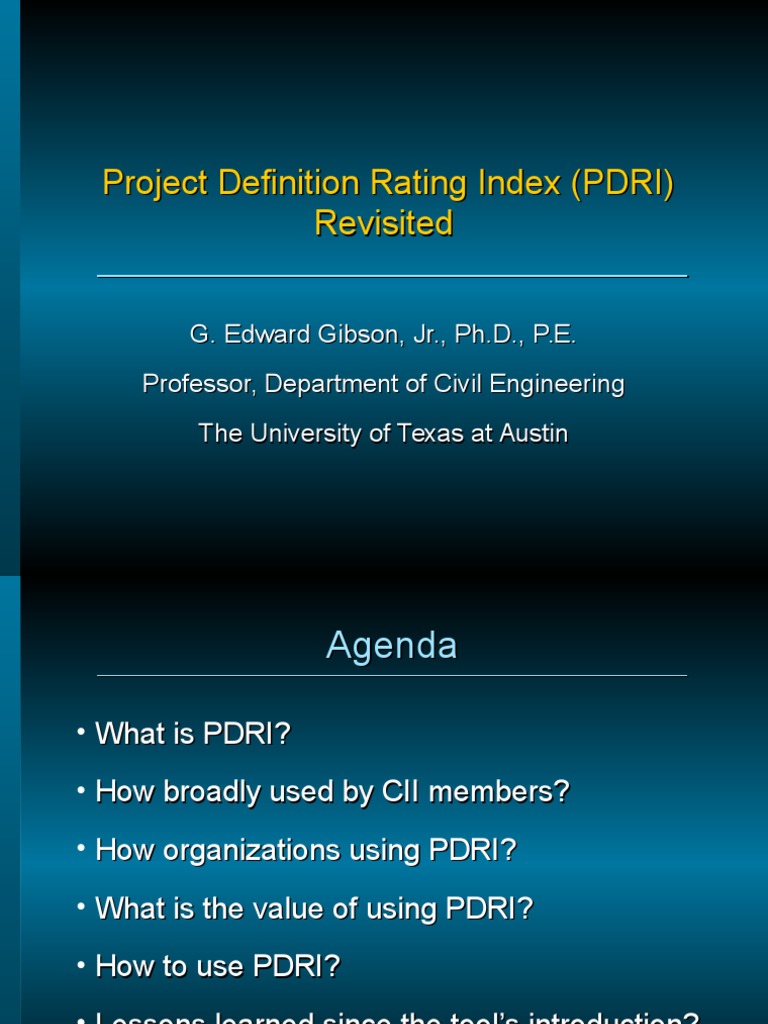 PDRI.ppt | Reliability Engineering | Project Management