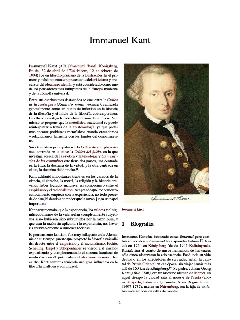 Immanuel Kant | PDF | Immanuel Kant | Intuición