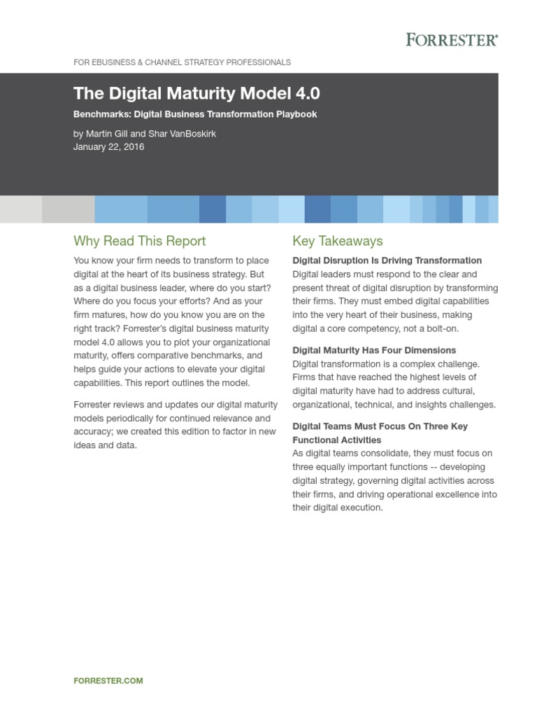Forrester S Digital Maturity Model 4.0 | PDF | Finance & Money Management