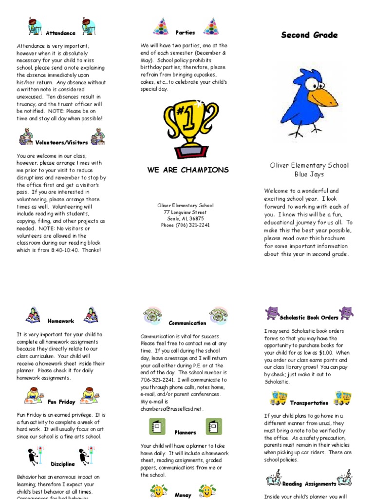 Second Grade Parent Information Guide | PDF | Homework | Teaching