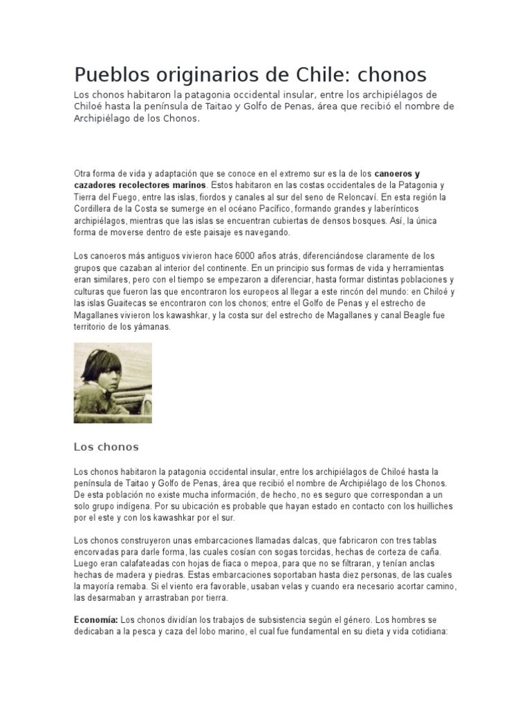 Pueblos Originarios de Chile Los Chonos | PDF | Naturaleza