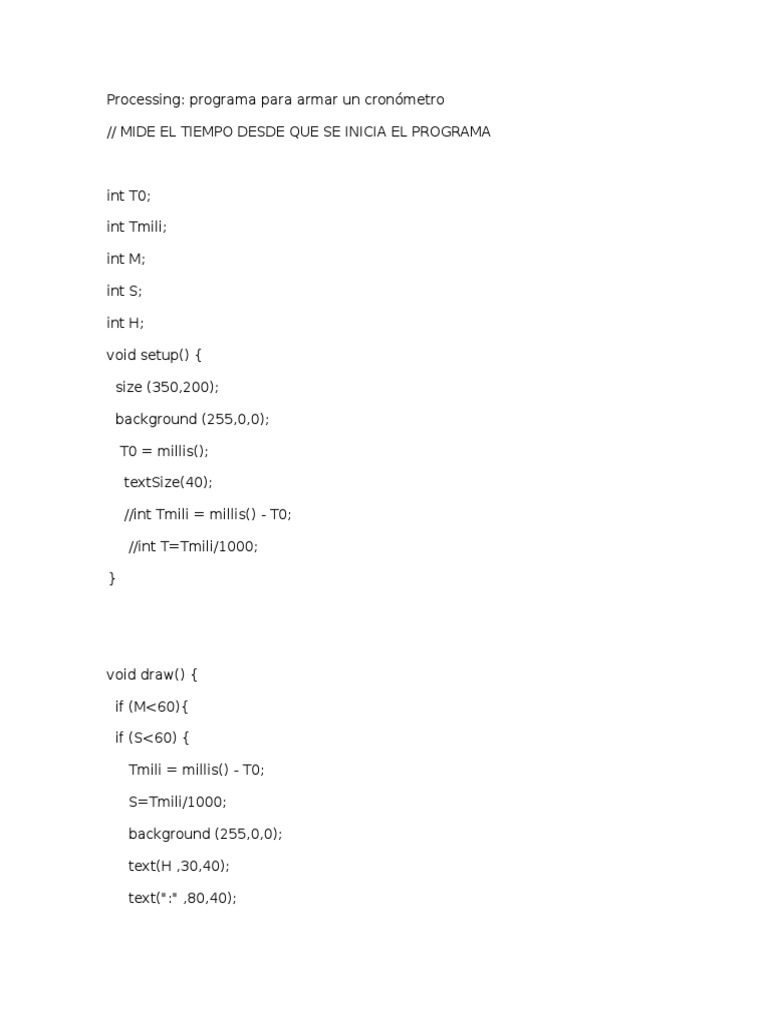 Processing Cronómetro | PDF