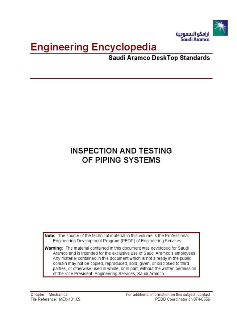 Inspection and Testing of Piping Systems | PDF | Pipe (Fluid Conveyance ...