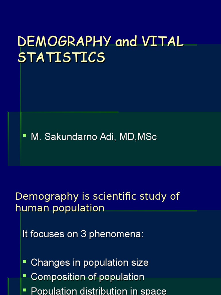 Demography and Vital Statistics-Handout Kuliah | PDF | Demography ...