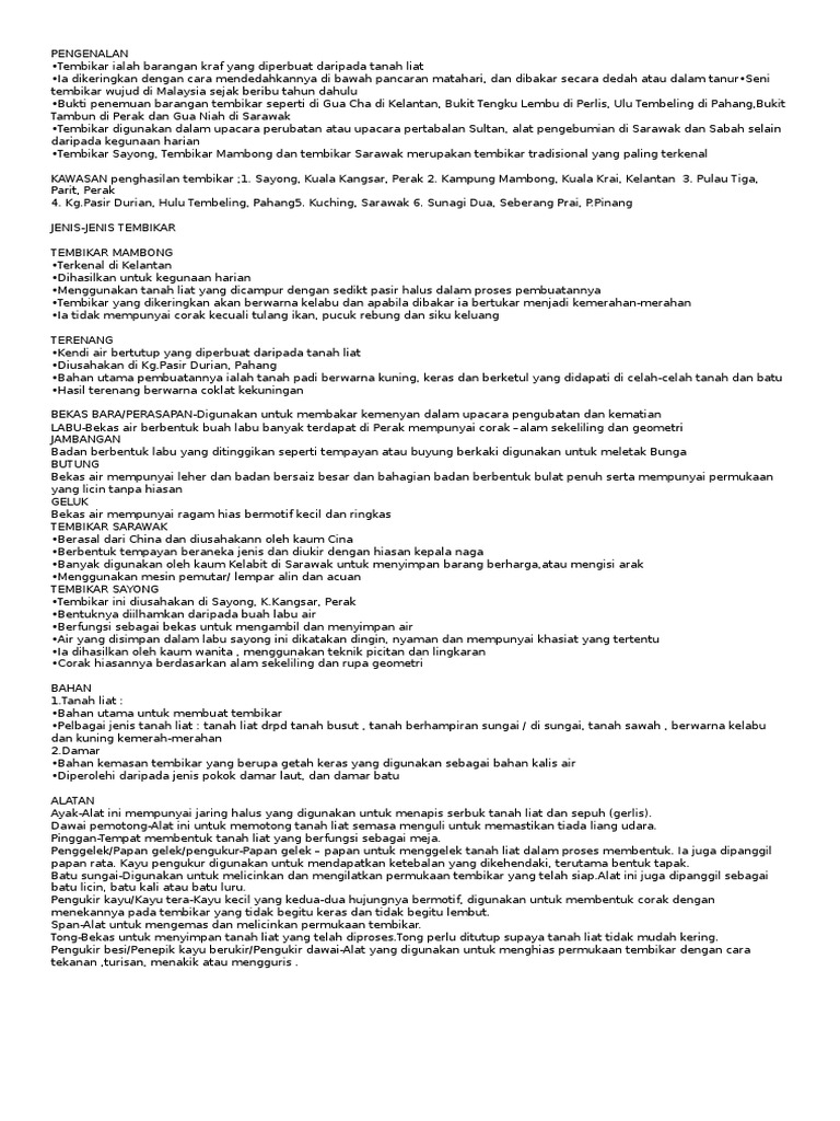 PSV F1 Nota Tembikar | PDF