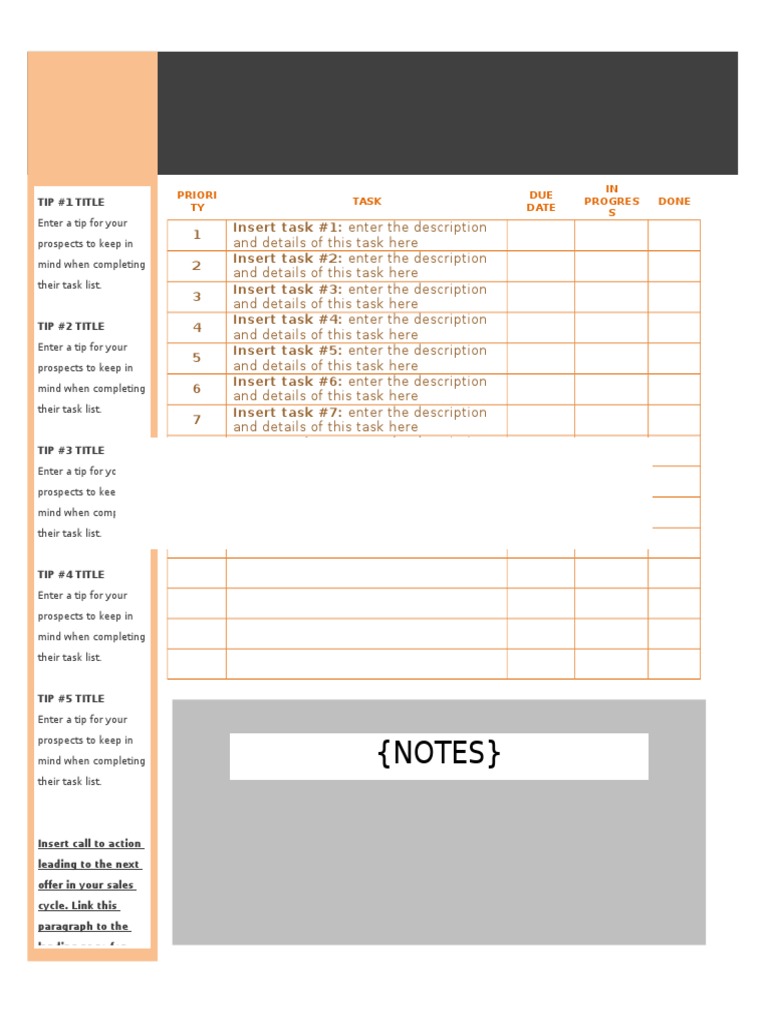 Task List Marketing Offer Template CAMPAIGN CAMPAIGN OFFER | PDF