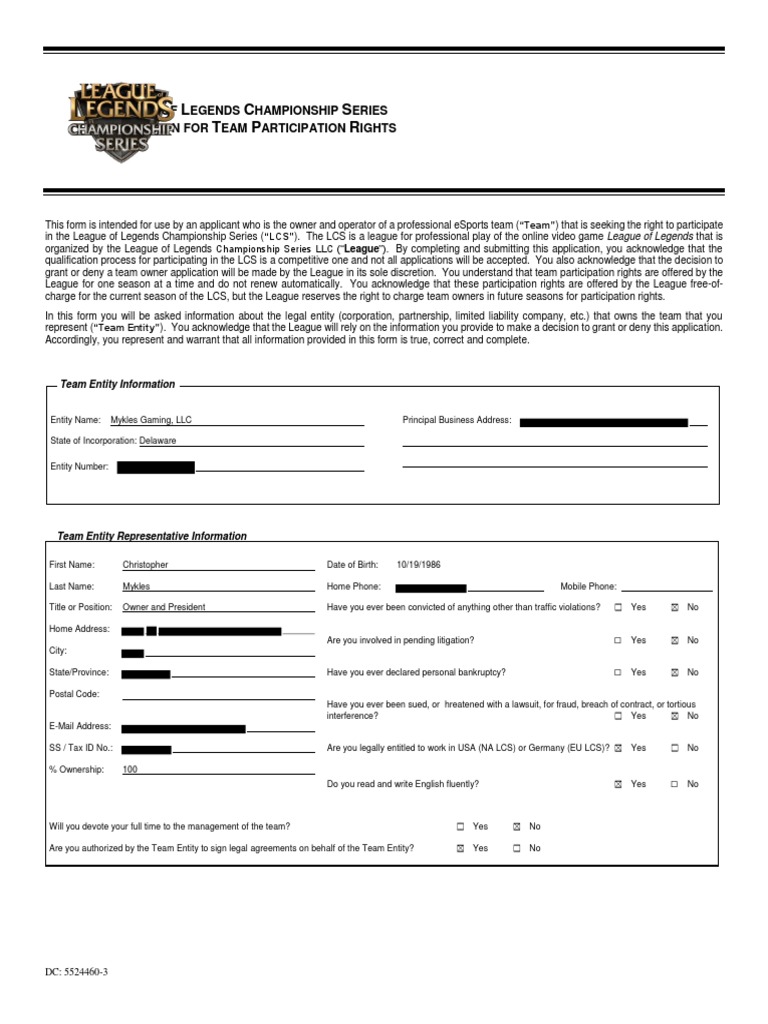 LCS Team Application Form | PDF | Arbitration | Limited Liability Company