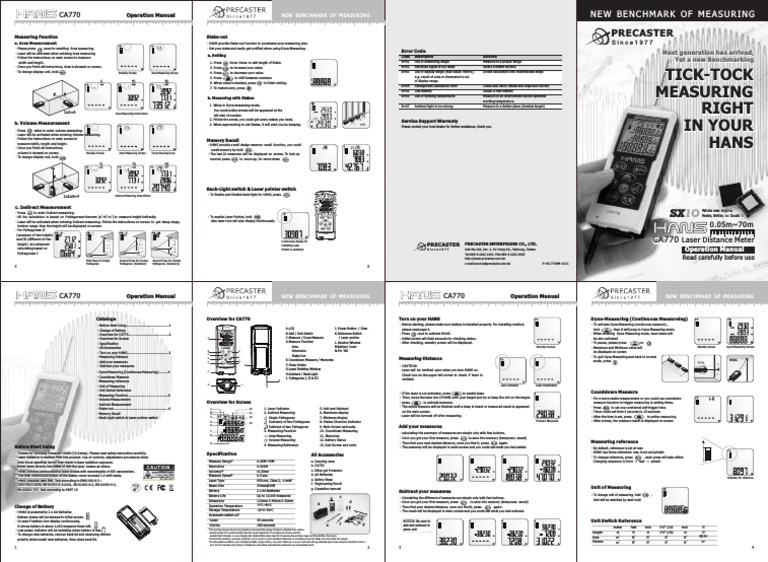 Ca770 Manual Eng | PDF | Laser | Foot (Unit)