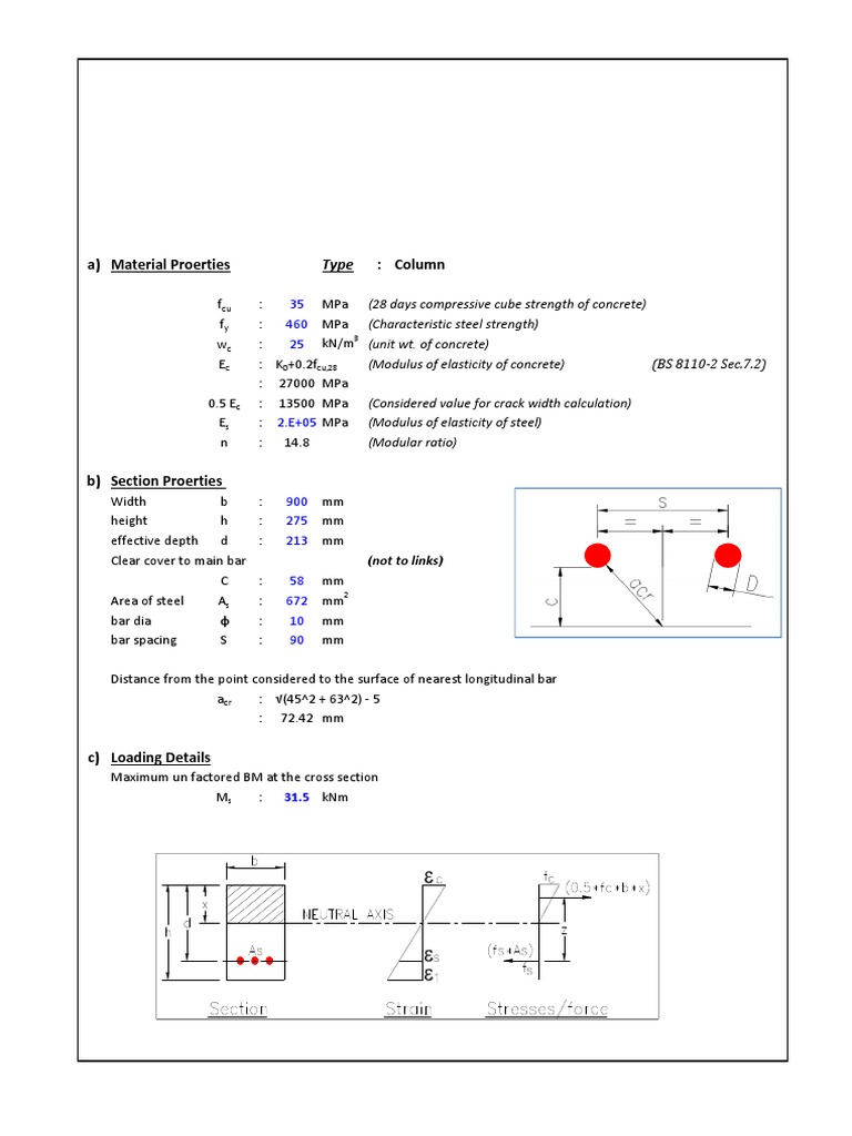 Crack Width Calculation | PDF