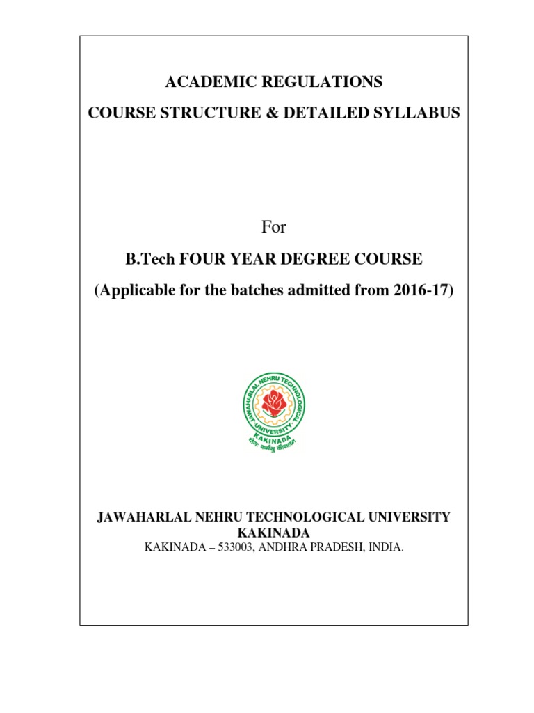 JNTUK B.Tech R16 Regulations | PDF | Academia | Crime Thriller