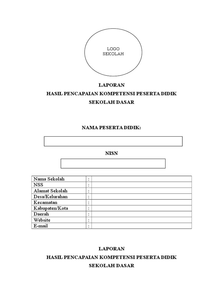 Contoh Raport SMA | PDF