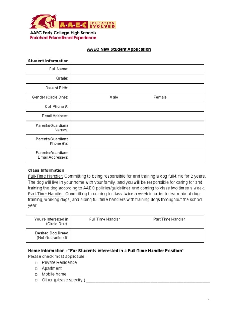 Newstudentapplication | PDF