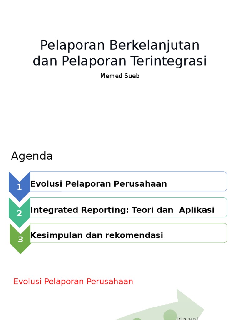 Pelaporan Berkelanjutan Dan Pelaporan Terintegrasi | PDF