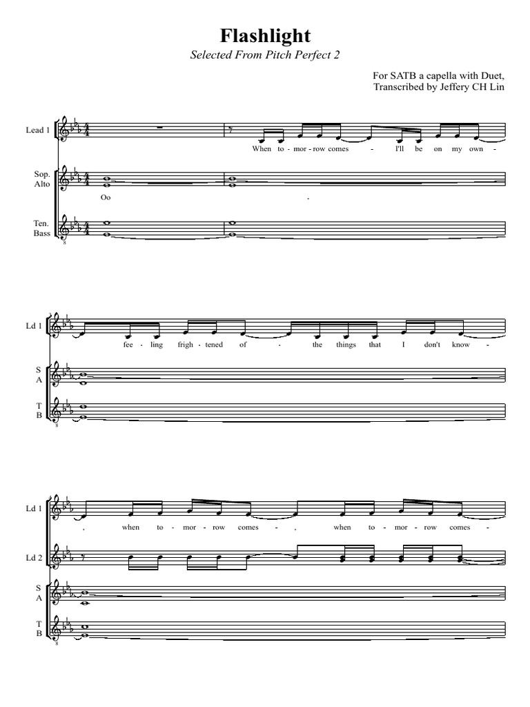 Flashlight SATB A Cappella Arrangement | PDF