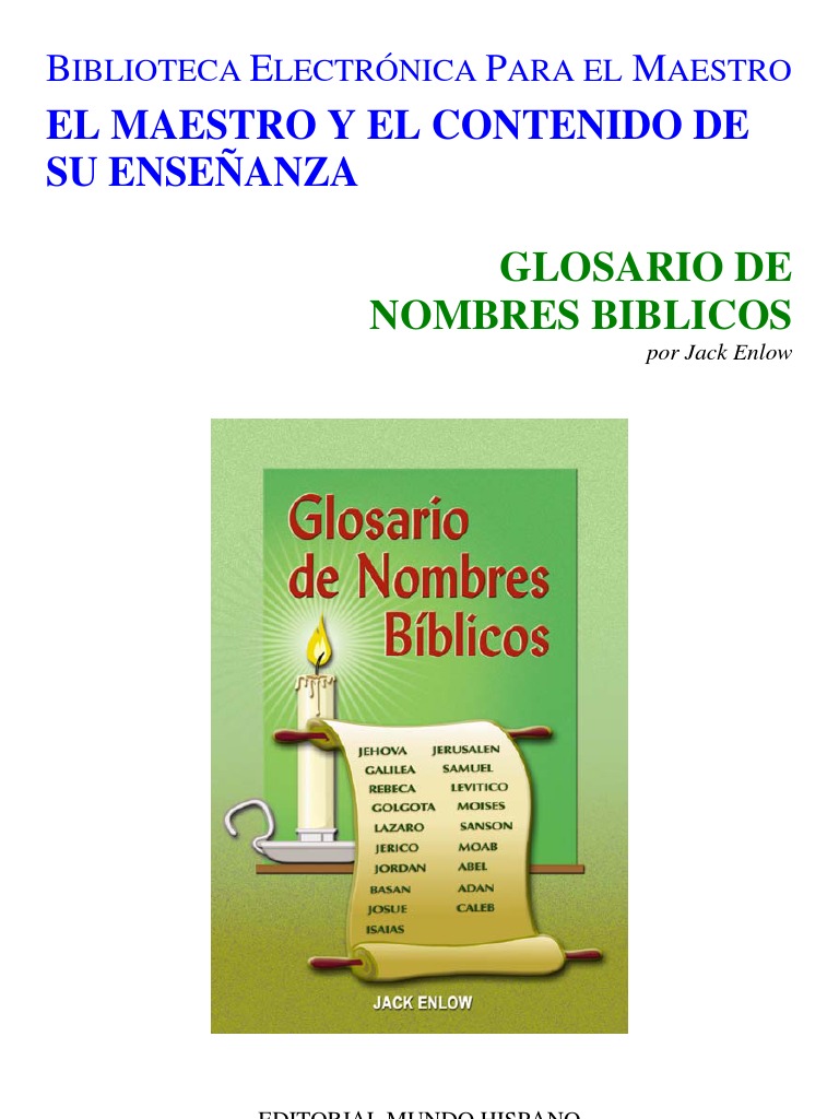 Enlow Jack - Glosario de Nombres Biblicos | PDF | Lenguaje hebreo | Biblia
