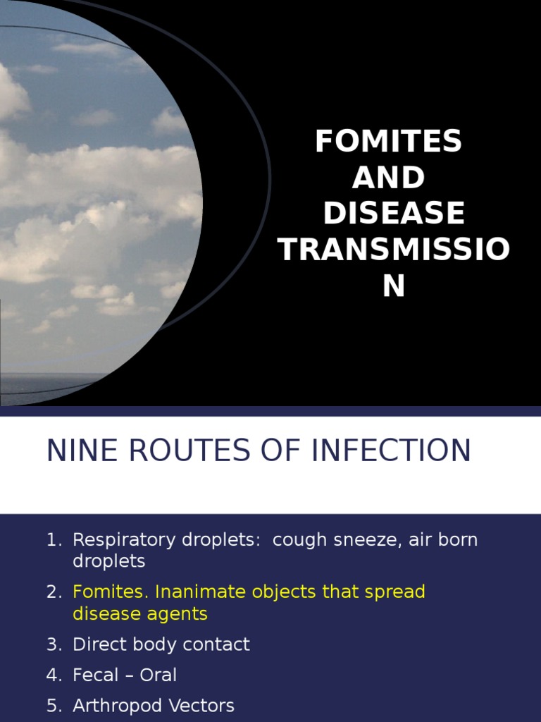 Fomites and Disease Transmission | Transmission (Medicine) | Medicine