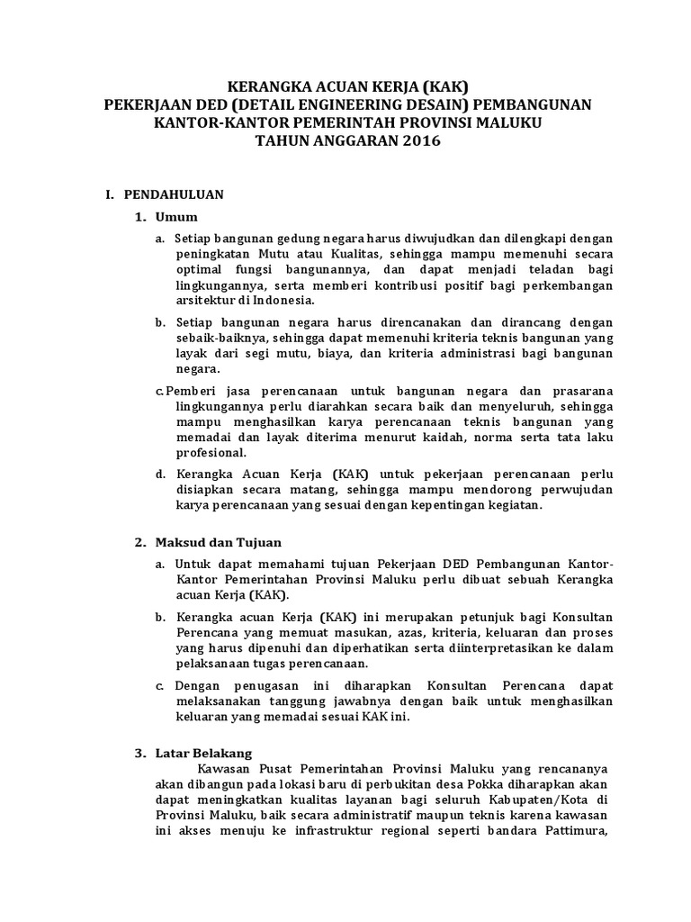 KAK DED Kantor Pemerintah | PDF