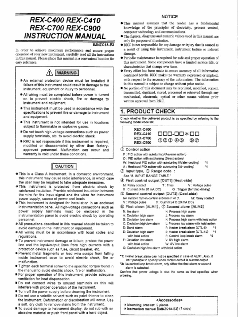 REX C700 Temperature Controller | PDF