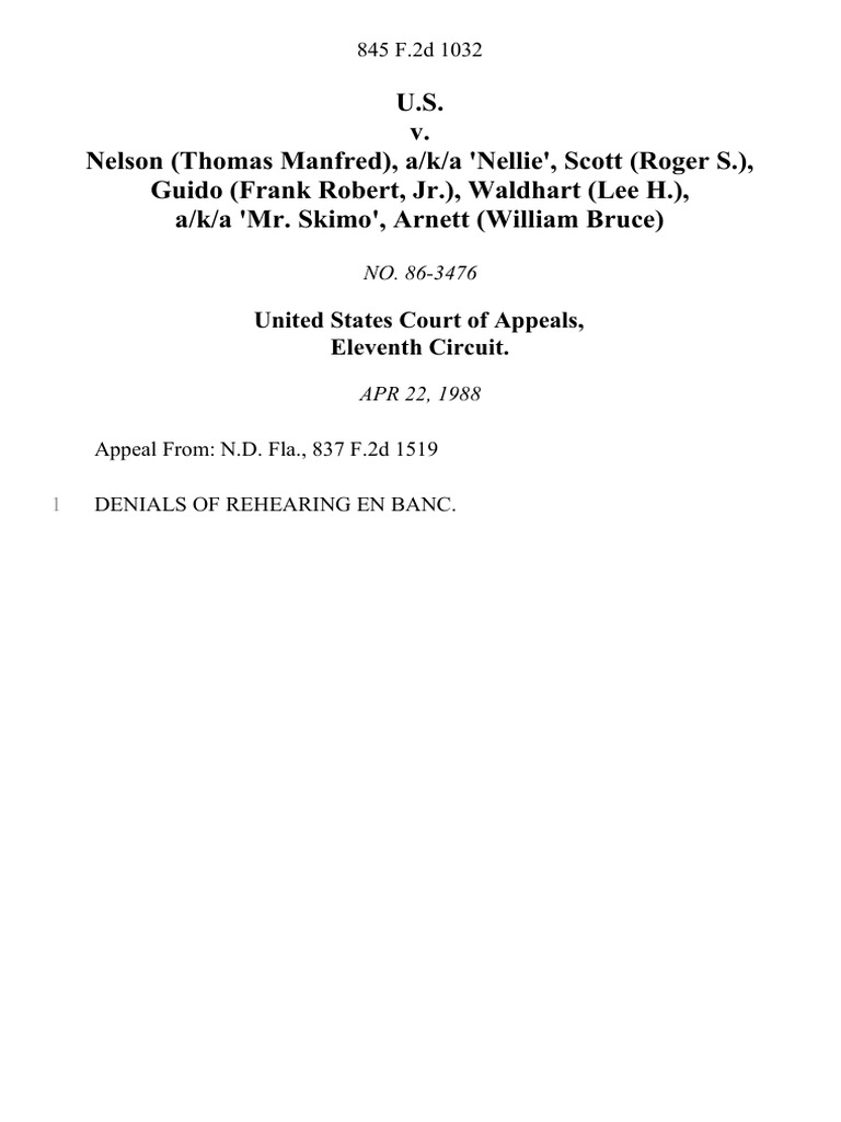 United States v. Nelson (Thomas Manfred), A/K/A 'Nellie', Scott (Roger ...