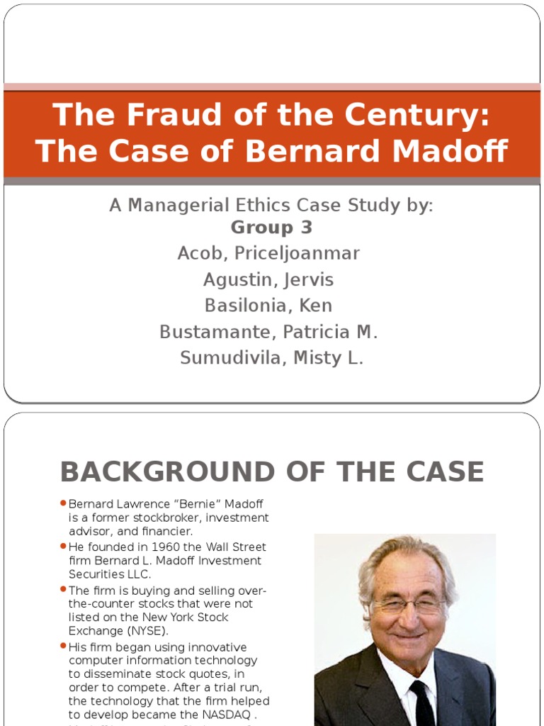 ETHICS_Bernard Madoff Case | Bernard Madoff | U.S. Securities And ...