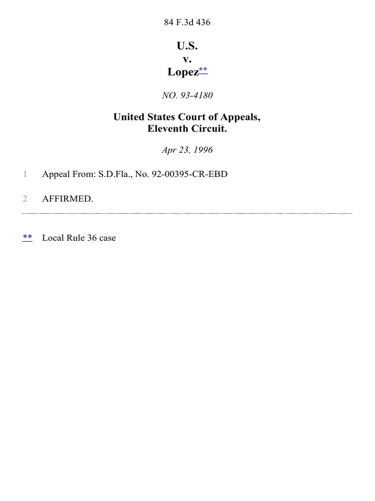United States v. Lopez, 84 F.3d 436, 11th Cir. (1996) | PDF
