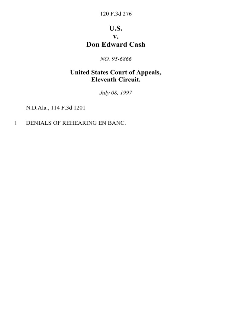 United States v. Don Edward Cash, 120 F.3d 276, 11th Cir. (1997) | PDF