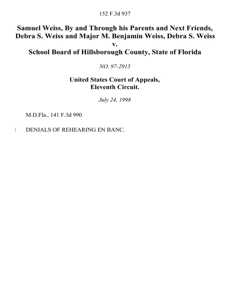 Samuel Weiss, by and Through His Parents and Next Friends, Debra S ...