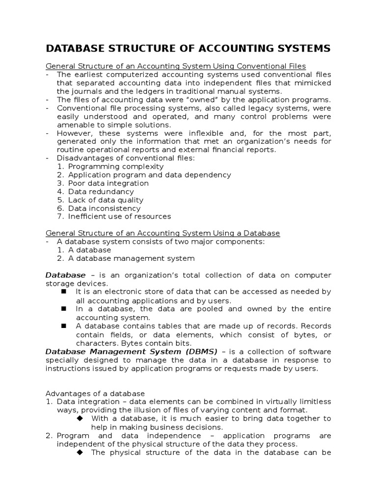 Database Structure of Accounting Systems | PDF | Database Schema ...