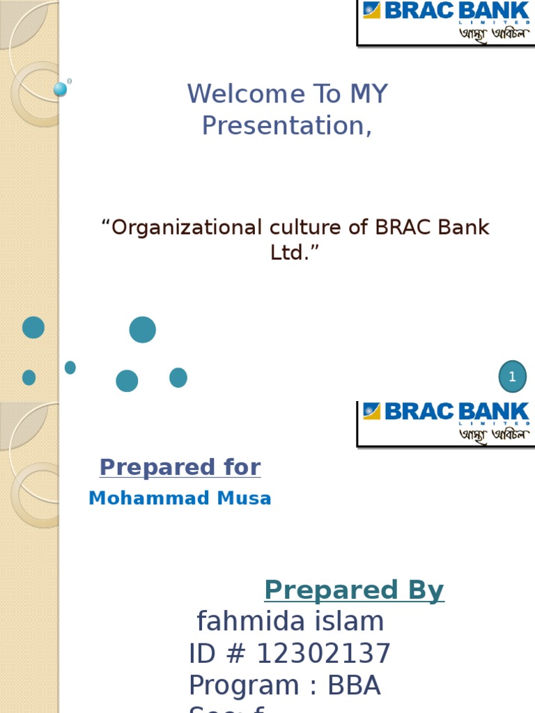 BRAC Bank Ltd. Organizational Culture Overview | PDF | Small And Medium ...