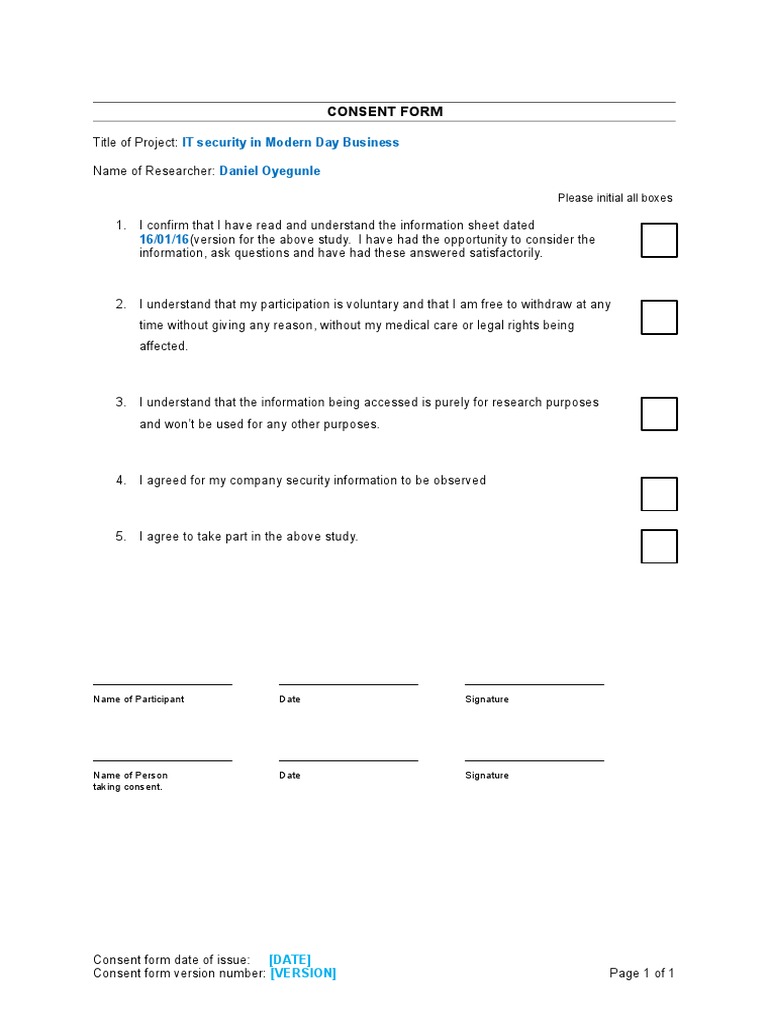 Consent Form Template | PDF