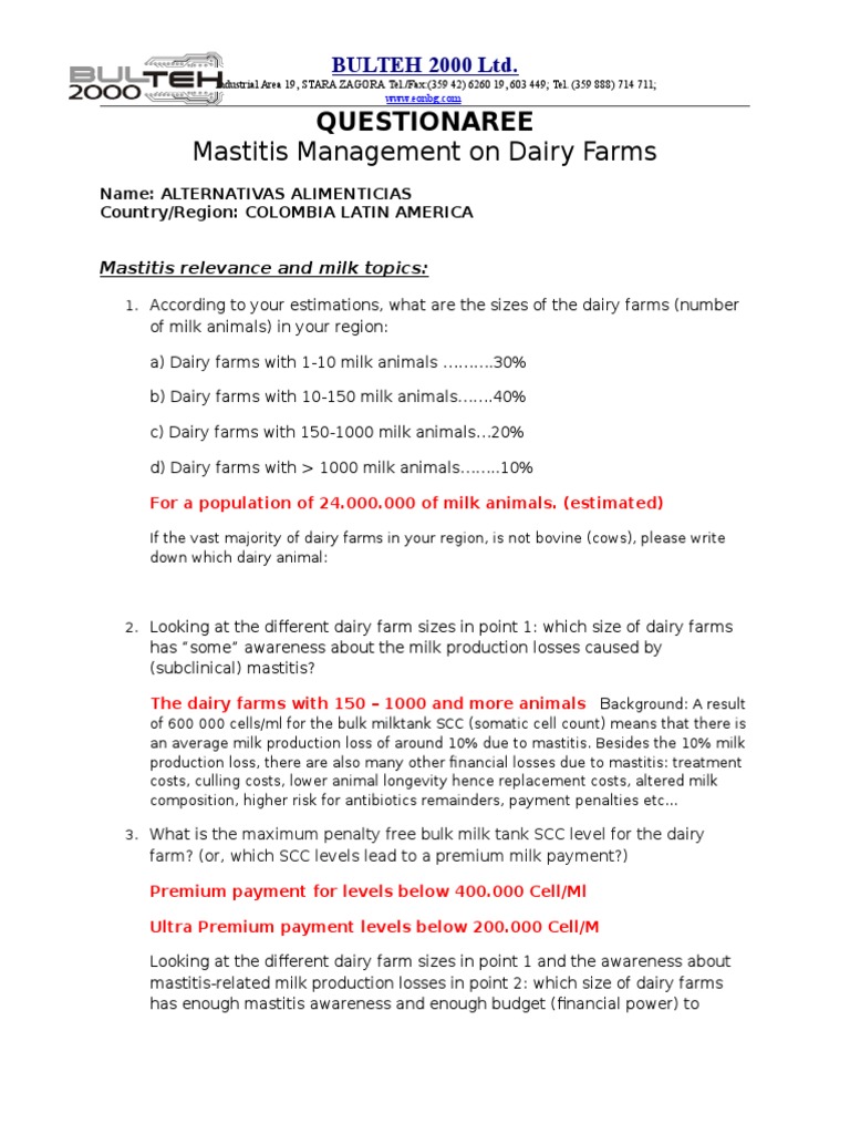 Questionnaire SME Instr Phase 1 H2020 - Rev | PDF | Dairy | Milk
