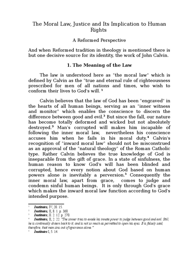 Calvin Views of The Law | PDF | Grace In Christianity | Calvinism