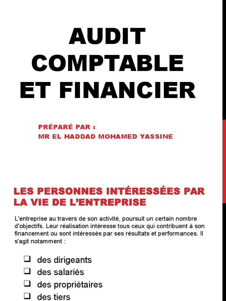 Audit Comptable Et Financier | PDF | Audit financier | Audit