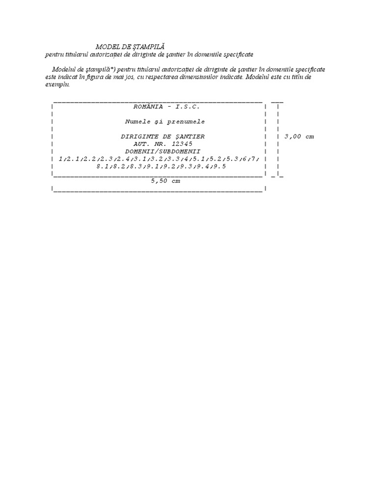 Model Stampila Diriginte | PDF