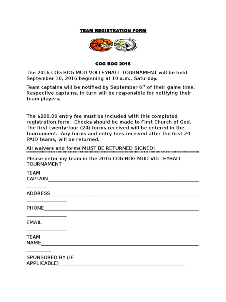 Team Registration Form Waiver Form | PDF | Virtue | Government