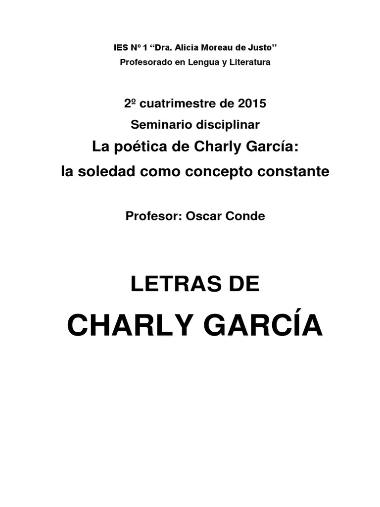 Letras de Charly García | PDF | Amor | Entretenimiento (general)