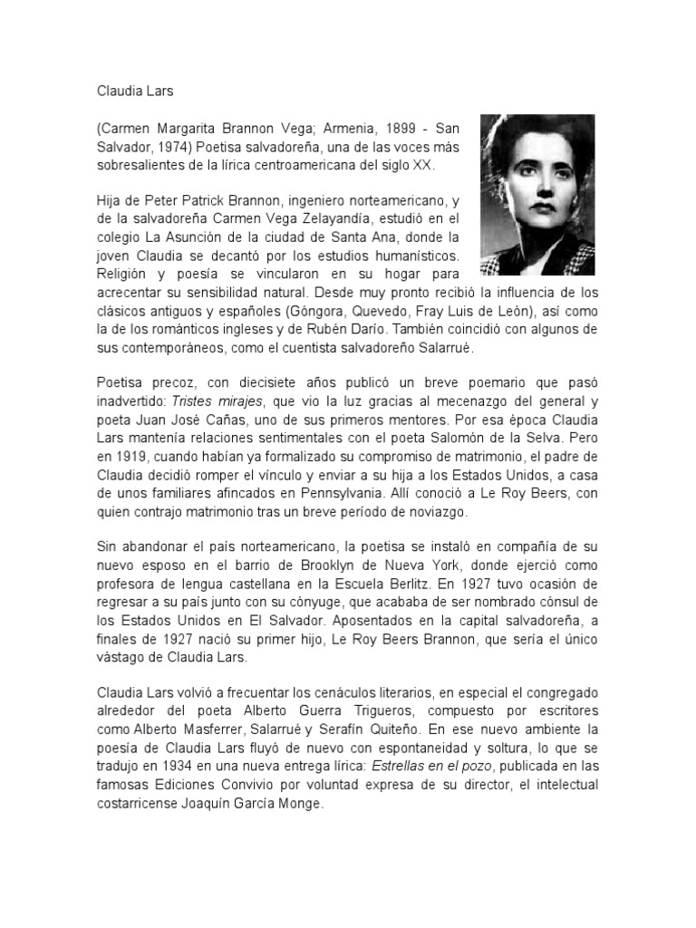 Poemas Claudia Lars | Descargar gratis PDF | Poesía