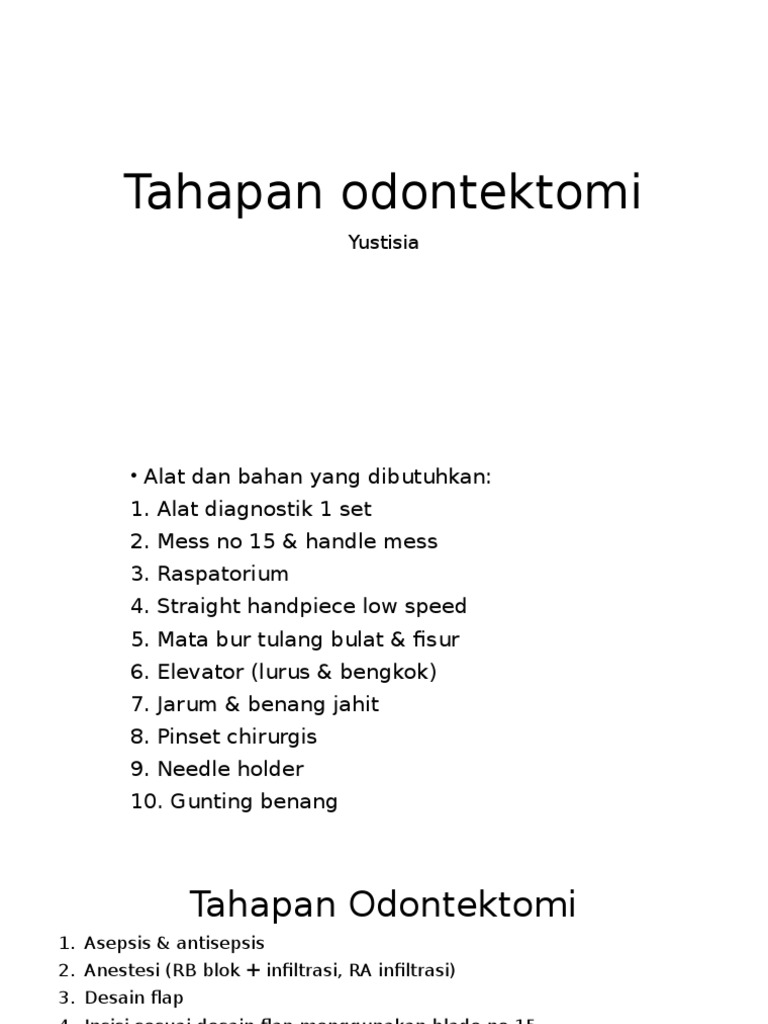 Tahapan Odontektomi | PDF