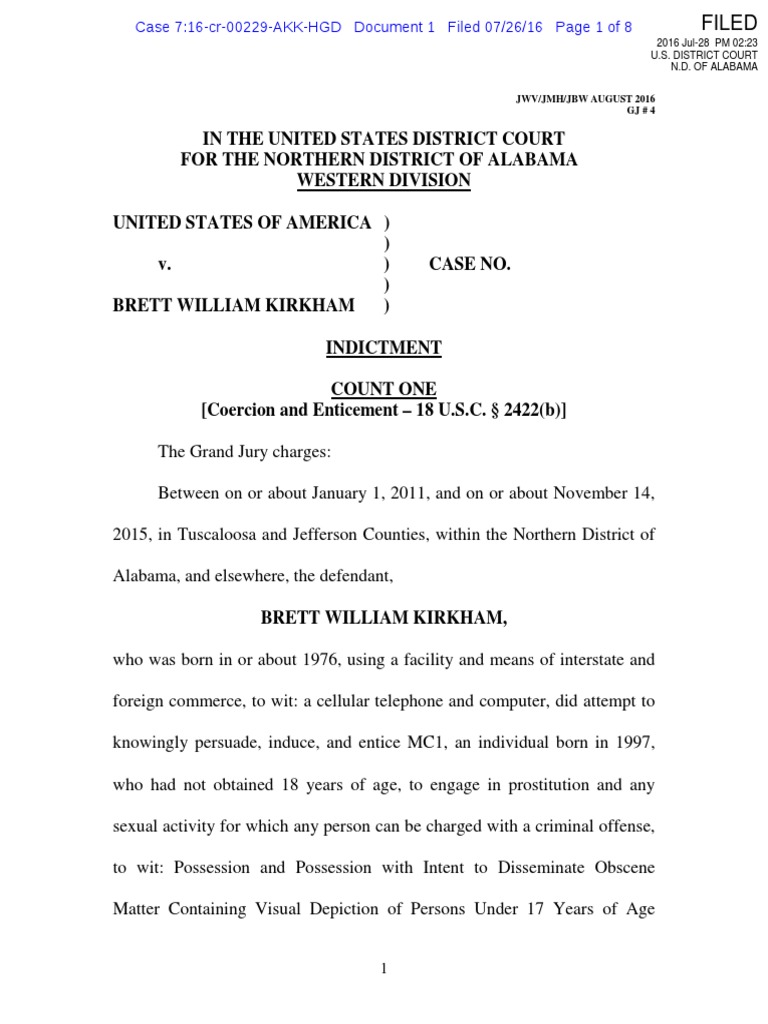 Brett Kirkham - Federal Child Porn Indictment | PDF | Asset Forfeiture ...