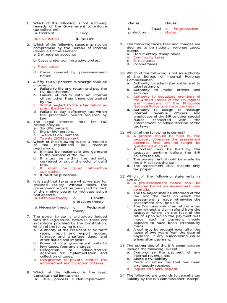 Taxation Challenge - With Answer Key | Estate Tax In The United States ...