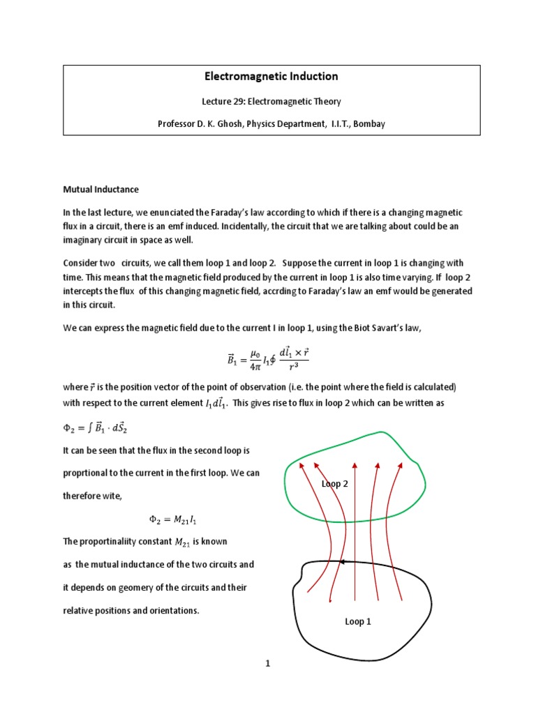 Electromagnetic Induction: Mutual Inductance | PDF | Inductance | Electric Current