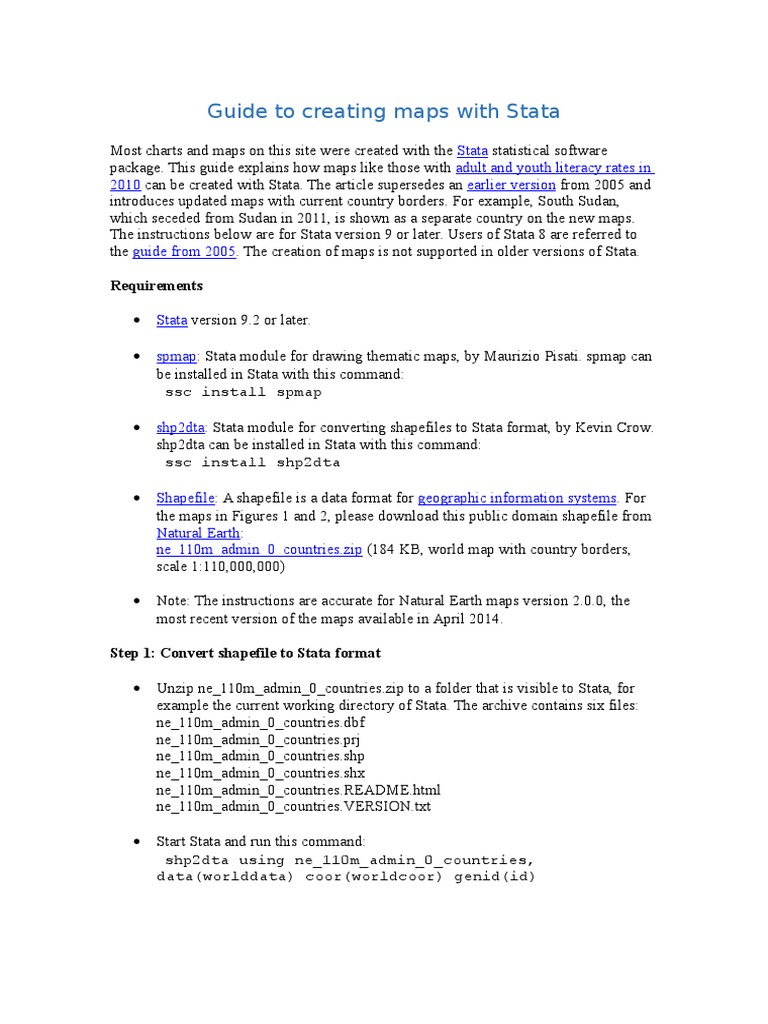 Create Maps with Stata Guide | PDF | Zip (File Format) | Map