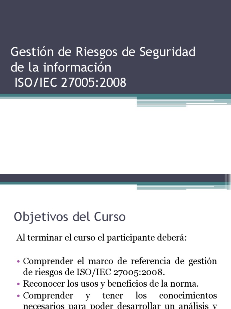 Gestion de Riesgos ISO 27005 (Completo) | PDF | La seguridad informática | Seguridad