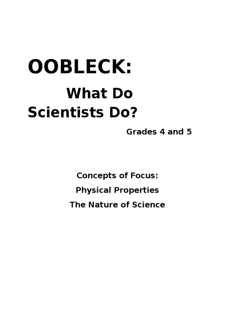 Oobleck Lesson Plans 1 | Download Free PDF | Scientific Method | Science