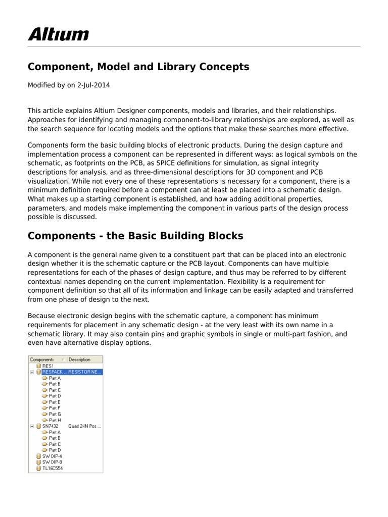Altium - Component, Model and Library Concepts | PDF | Library ...