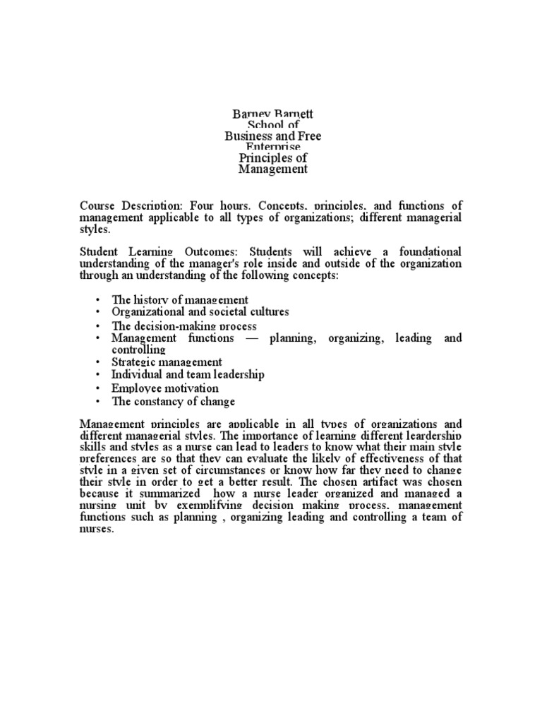 Barney Barnett School of Business and Free Enterprise | PDF