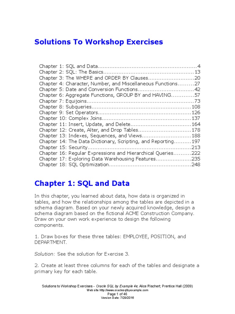 SQL Solutions | PDF | Sql | Database Index