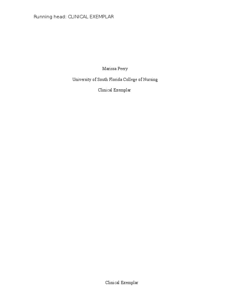 Clinical Exemplar | PDF | Patient | Nursing