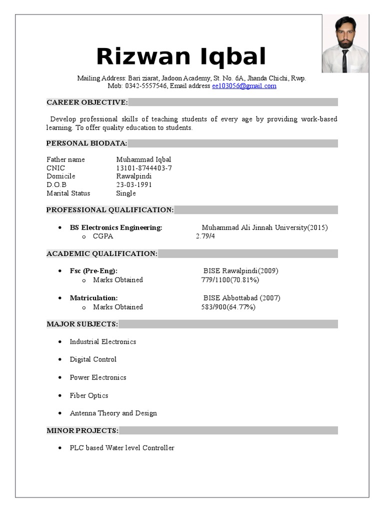 CV - Rizwan | PDF